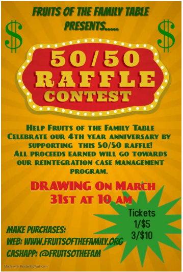 50/50 Raffle Contest – Fruits of the Family Table